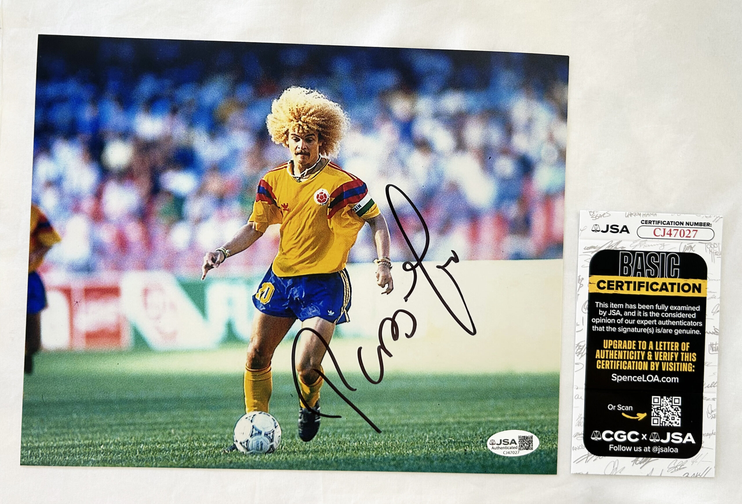 Pibe Valderrama Signed 8x10 Photo Colombia Soccer Legend JSA 2 ...